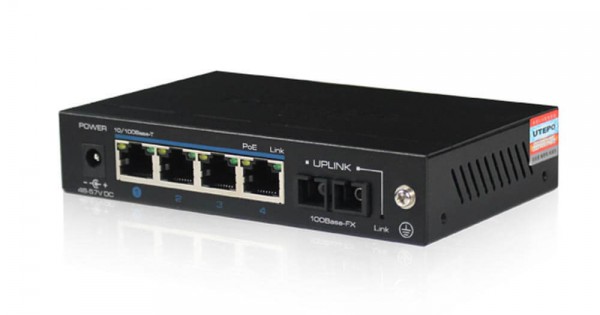 5-port PoE switch UTEPO UTP3-SW04-TX - cctvspot.co.uk