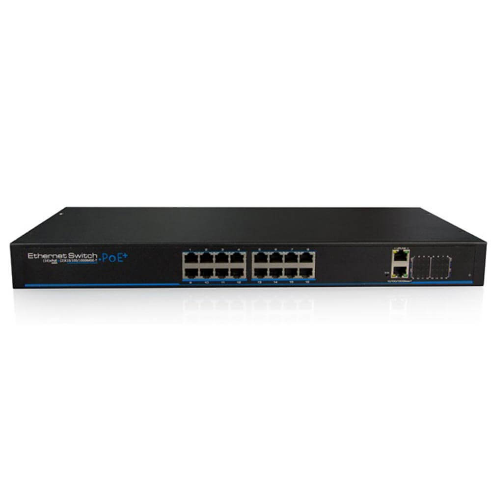 UTEPO UTP3-SW16-TP300, 18 port, 16 PoE switch, managed - cctvspot.co.uk