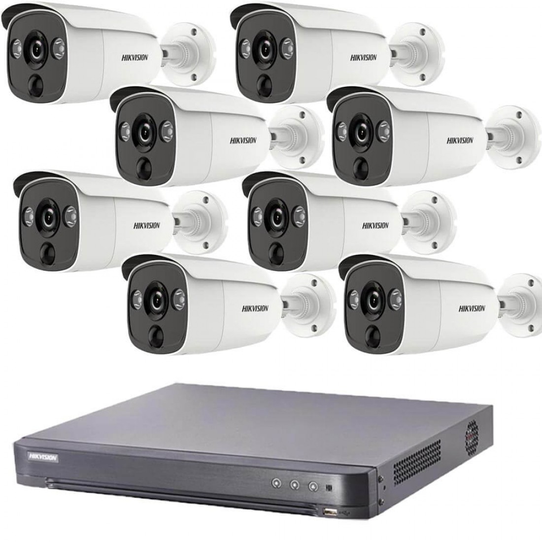 DVR kit with 8 ColorVu cameras Hikvision + DVR - cctvspot.co.uk